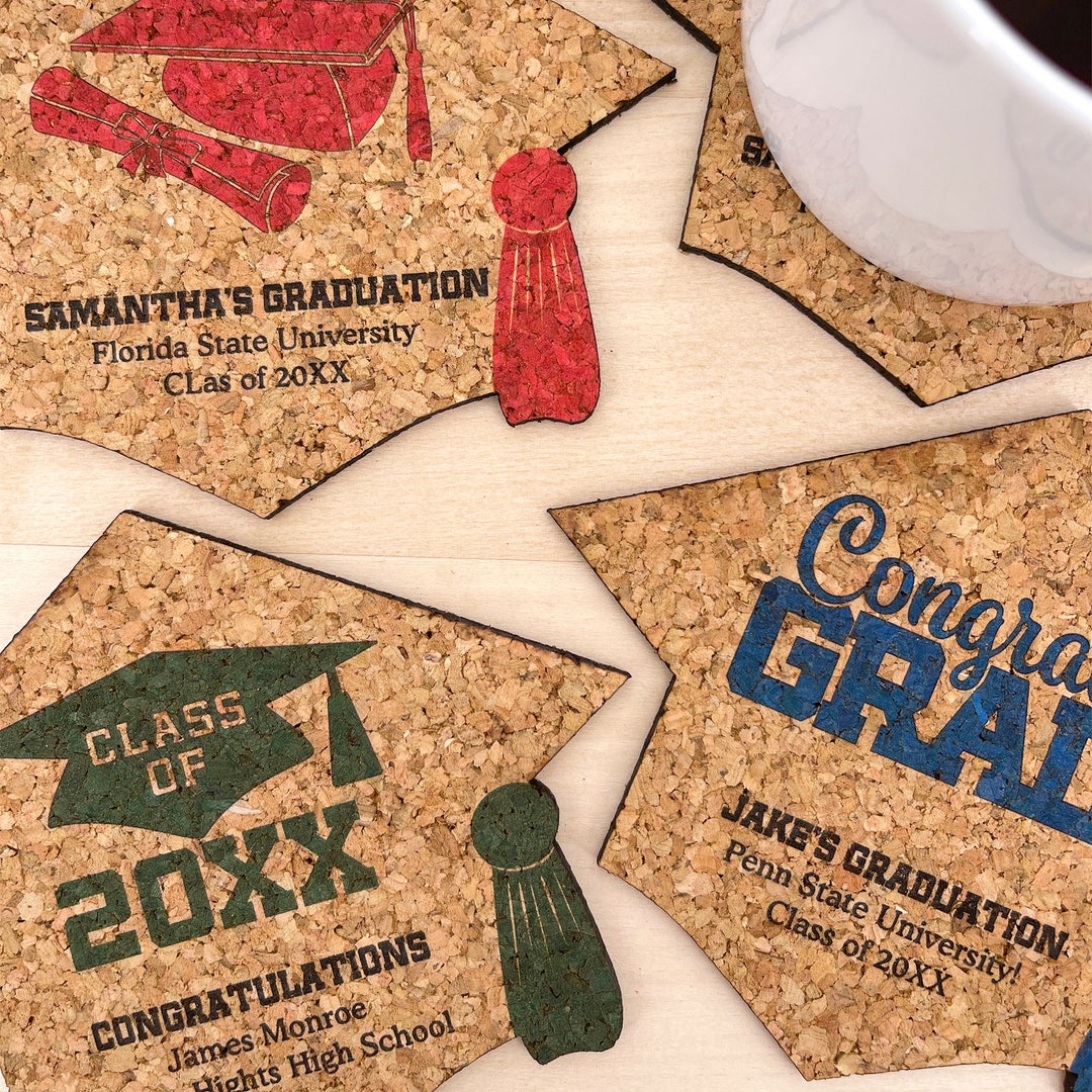 Graduation Party Decorations, Graduation Favor Coasters, Personalized ...