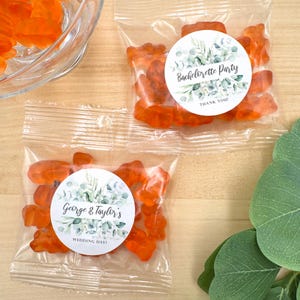 Gummy Bear Wedding Favors, Personalized Gummy Bears, Eucalyptus Favors ...