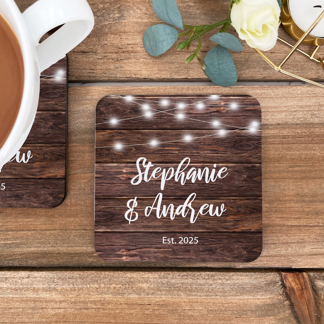Personalized Wedding Coasters Rustic Wedding Coaster Wedding - Etsy