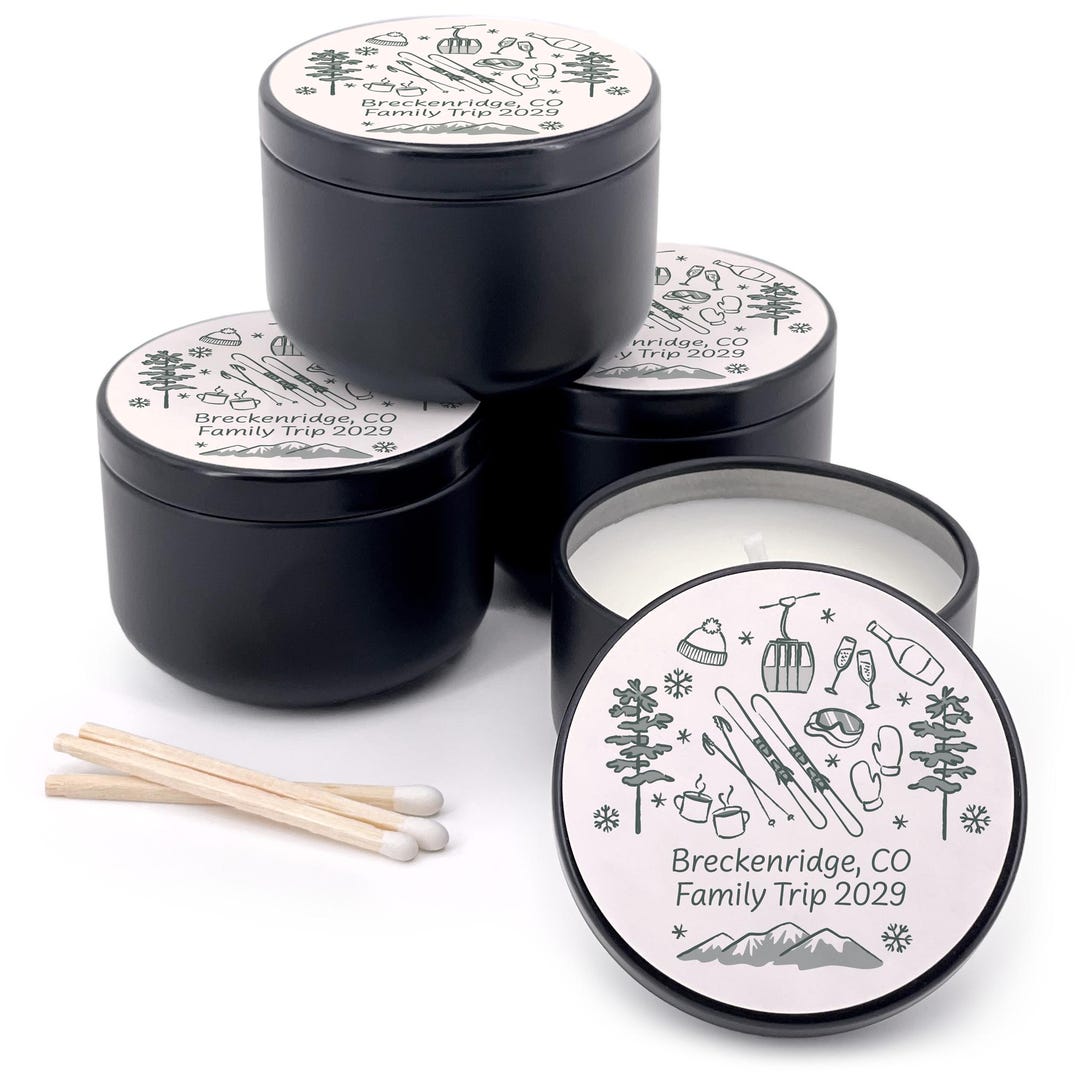 Custom Ski Doodle Mini Candles: Wedding Favors, Bachelorette Party ...