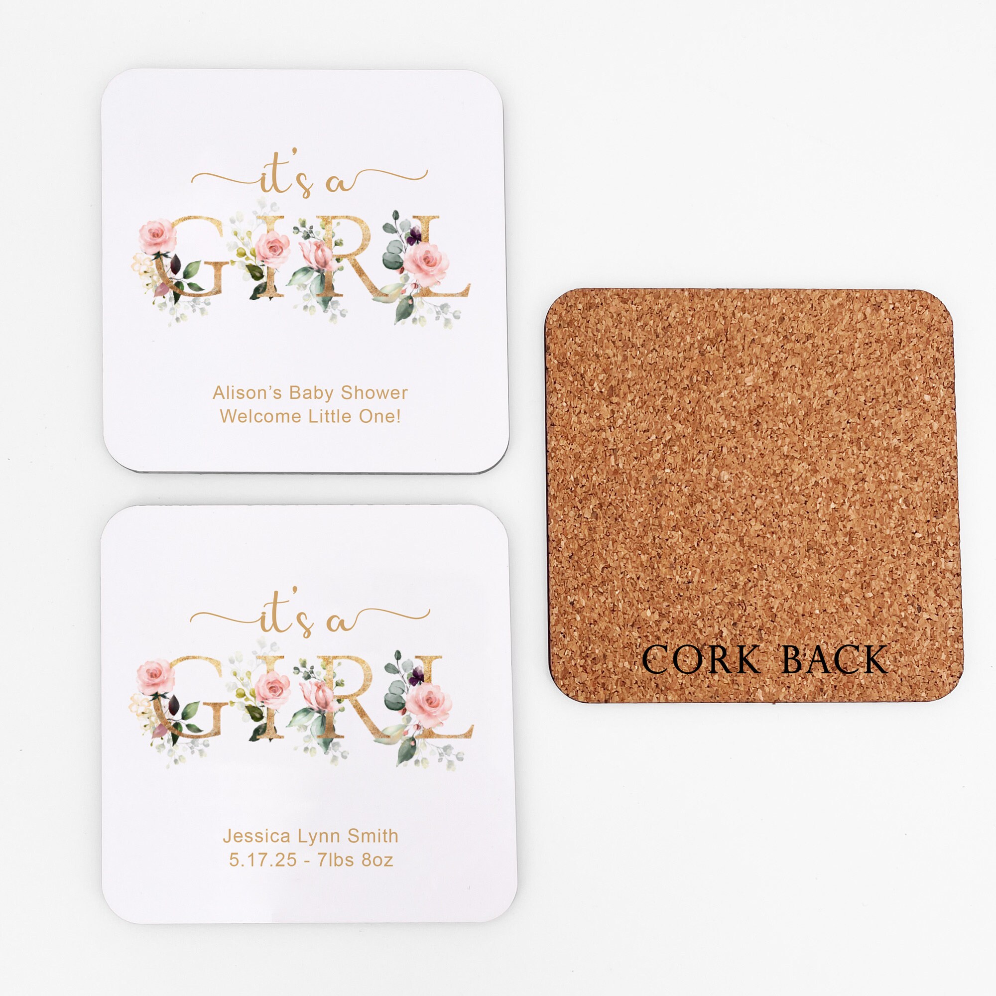 It's A Girl Baby Shower, Baby Shower Coaster Favors, Baby Shower Favors ...