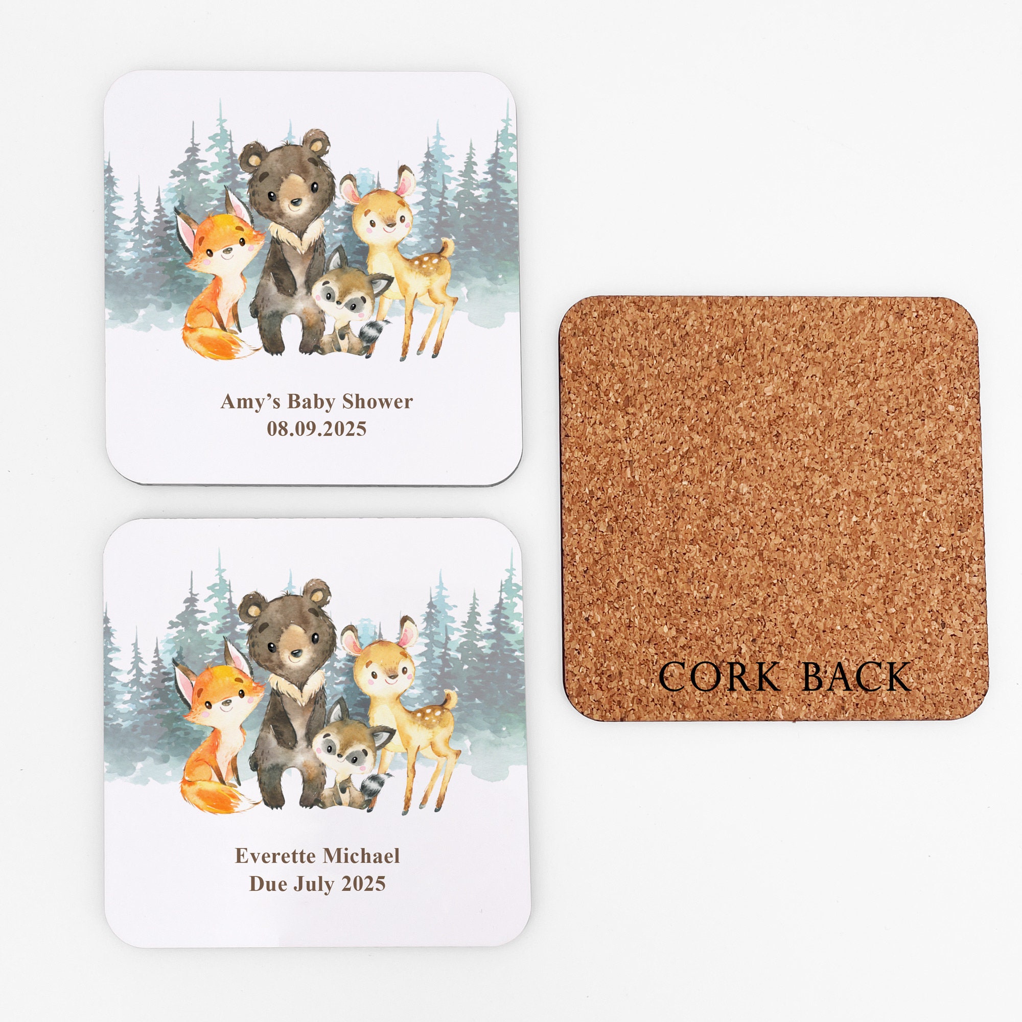 Safari Animal Baby Shower, Baby Shower Coaster Favors, Baby Shower ...
