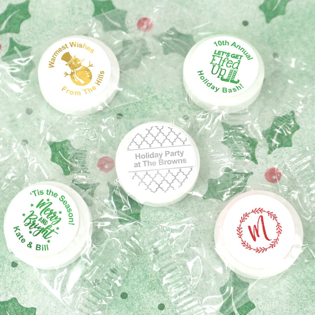 100 Holiday Favors, Personalized Life Savers Mints, Christmas Wedding ...