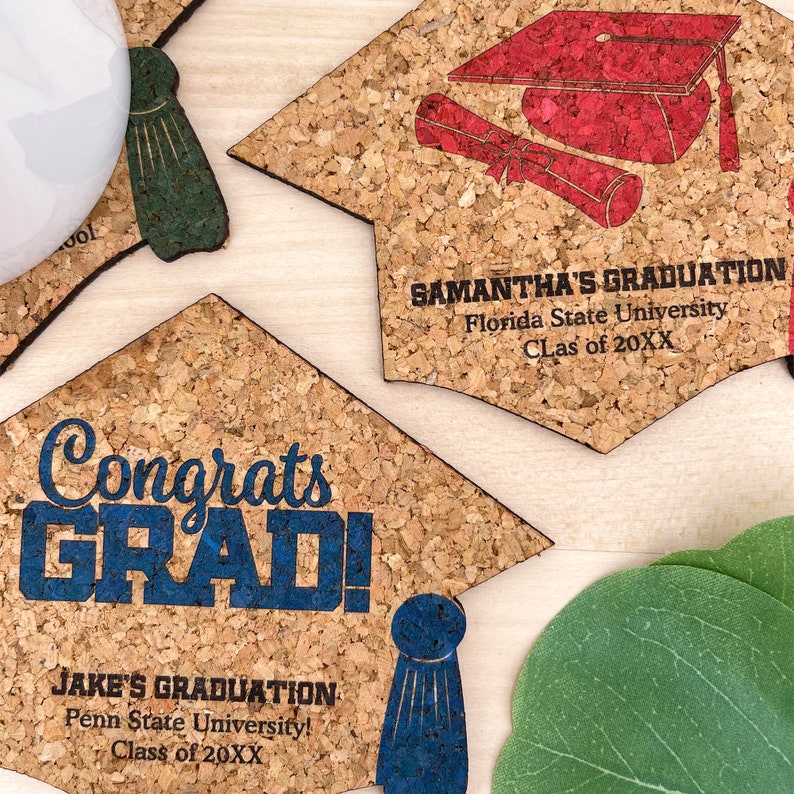 Graduation Party Decorations, Graduation Favor Coasters, Personalized ...