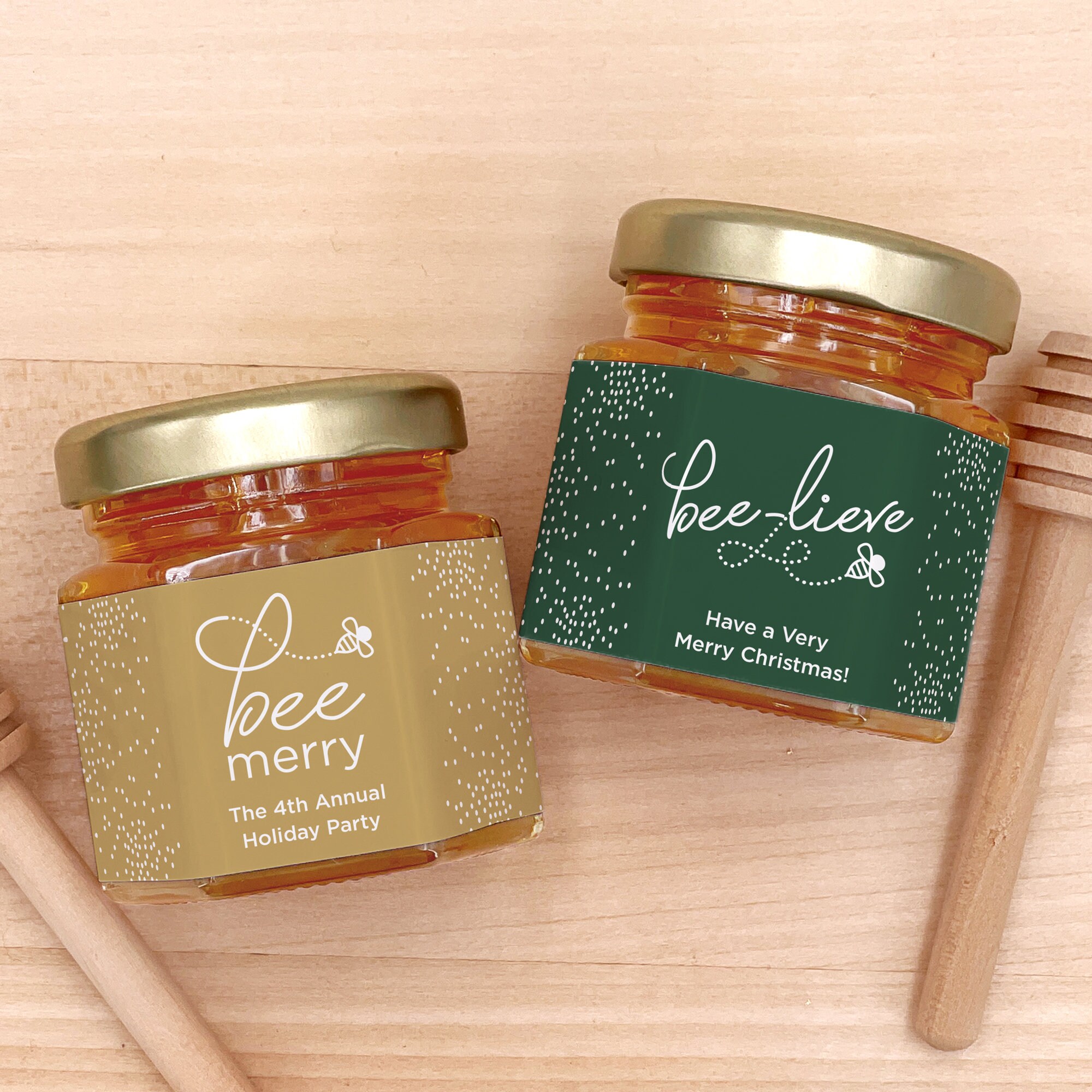Bee Merry Honey Jar Favors, Christmas Party Favors, Holiday Favors ...