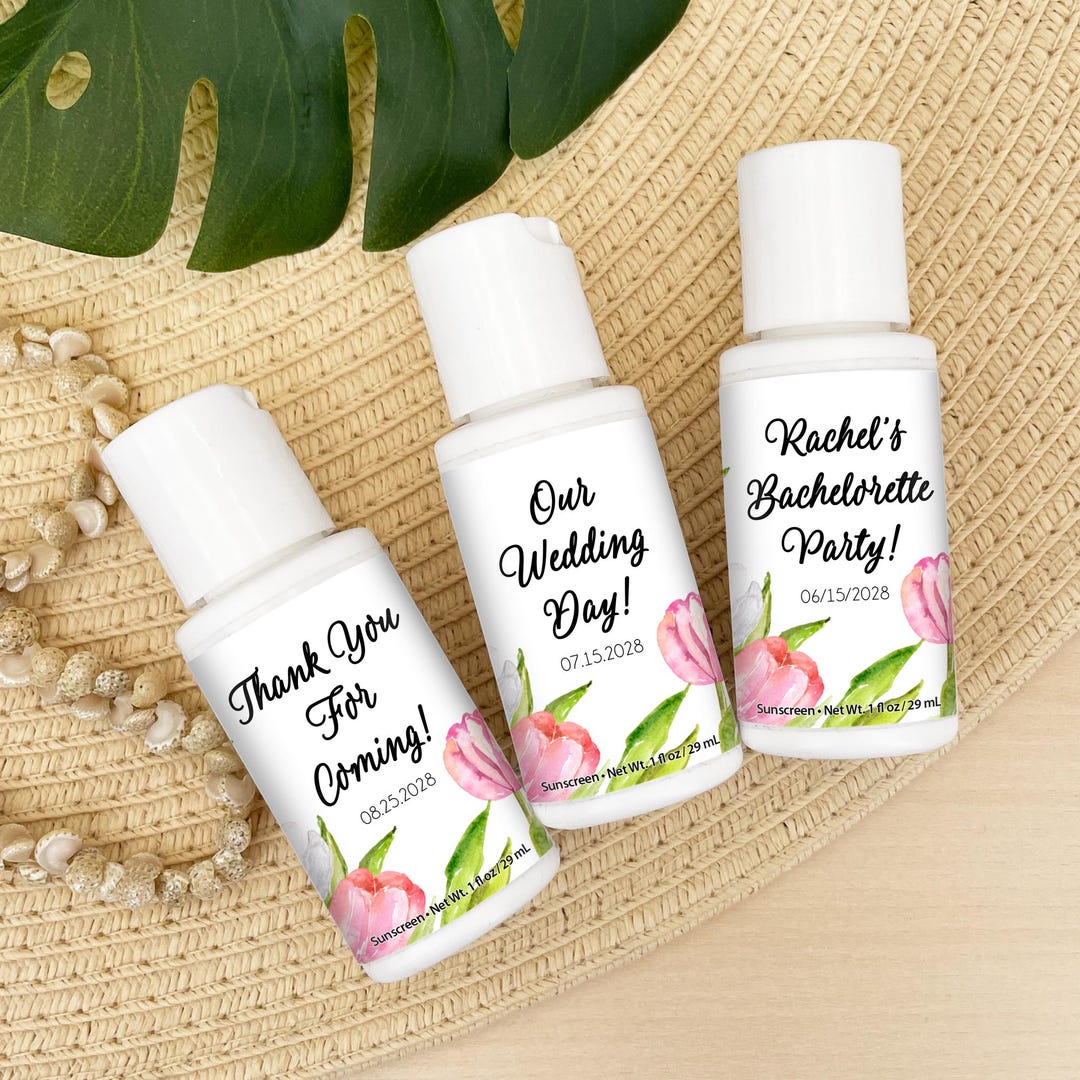 Mini Sunscreen Favor, Spring Wedding Favors, Bachelorette Party Favors ...