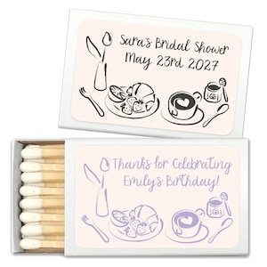 Custom Match Boxes, Café Sketch Matches, Wedding Matches, Bridal Shower ...