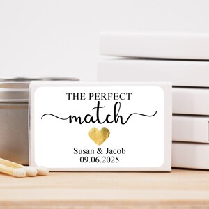 Wedding Favor Matches, "the Perfect Match" Personalized Matches ...