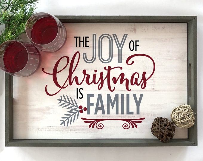 Christmas Serving Tray, Rustic Decor, Wood Serving Tray, Christmas Gift ...