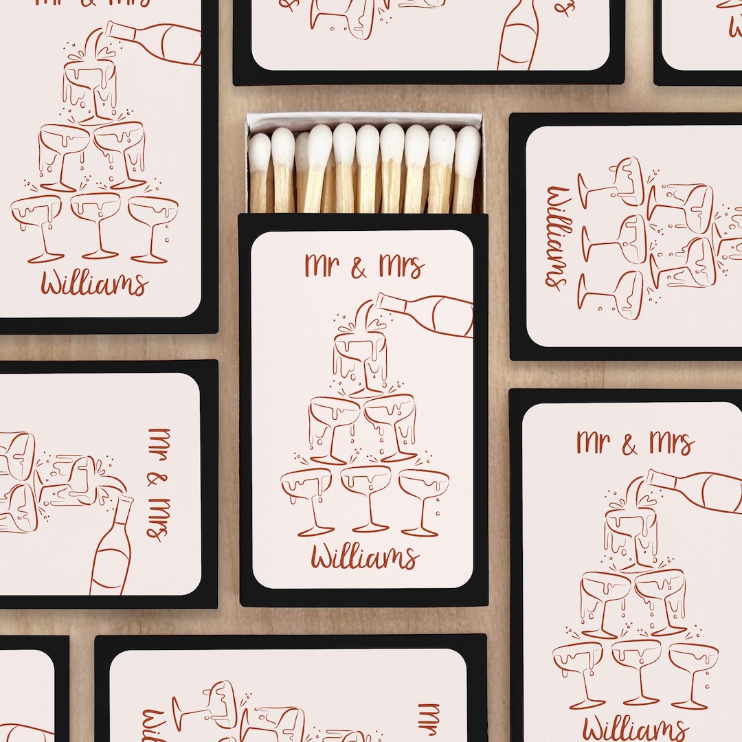 Custom Match Boxes, Wedding Matches, Bridal & Bubbly, Custom Party ...