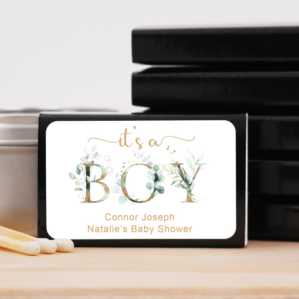 It's A Boy Baby Shower, Baby Shower Favors, It's A Boy Matchbox Favors ...