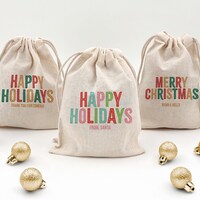 Personalized Christmas Gift Bag | Mini Faux Leather Party Favor - Etsy