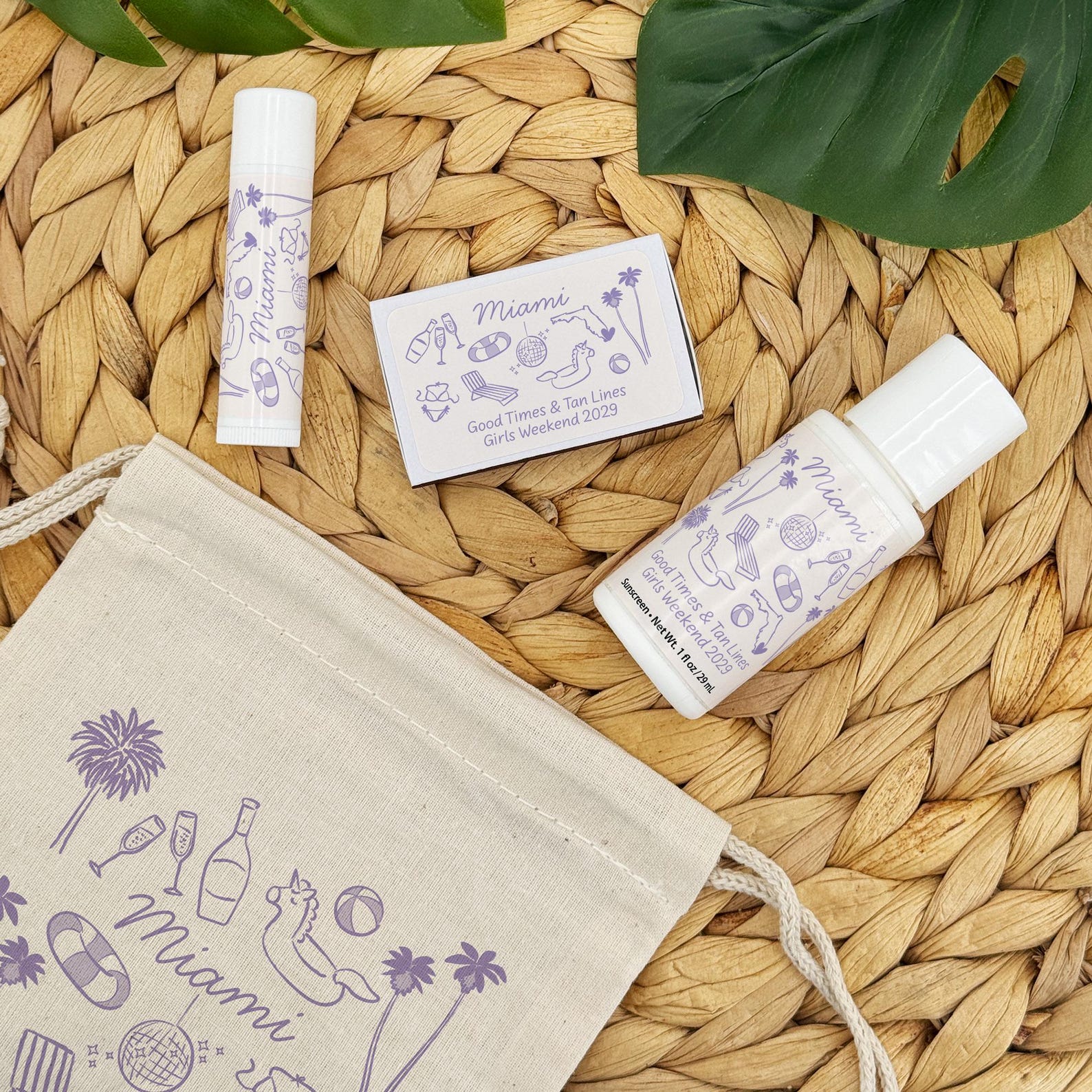 Miami Bachelorette Cotton Favor Bags, Custom Tote Bag, Hangover Kit ...