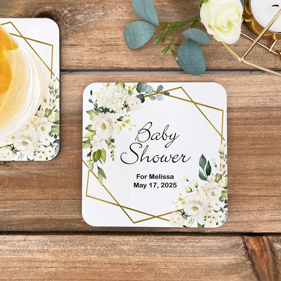 Baby Shower Favors, Baby Shower Coaster Favors, Personalized Coasters ...