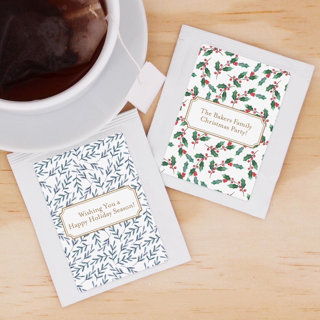 Christmas Tea Favors, Personalized Tea Favors, Christmas Tea Party ...