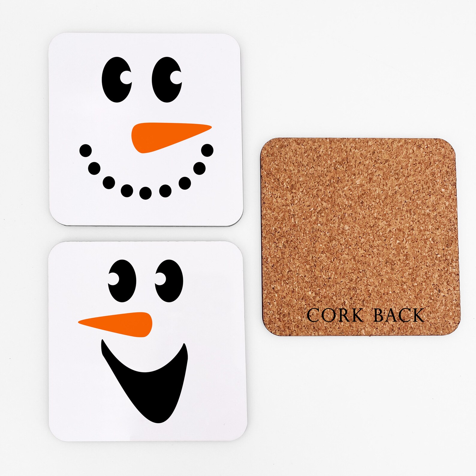 Snowman Coasters Funny Coasters Coaster Set Holiday - Etsy