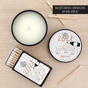 Hand Drawn New Year's Sketched Matchboxes, Personalized New Year Favors ...