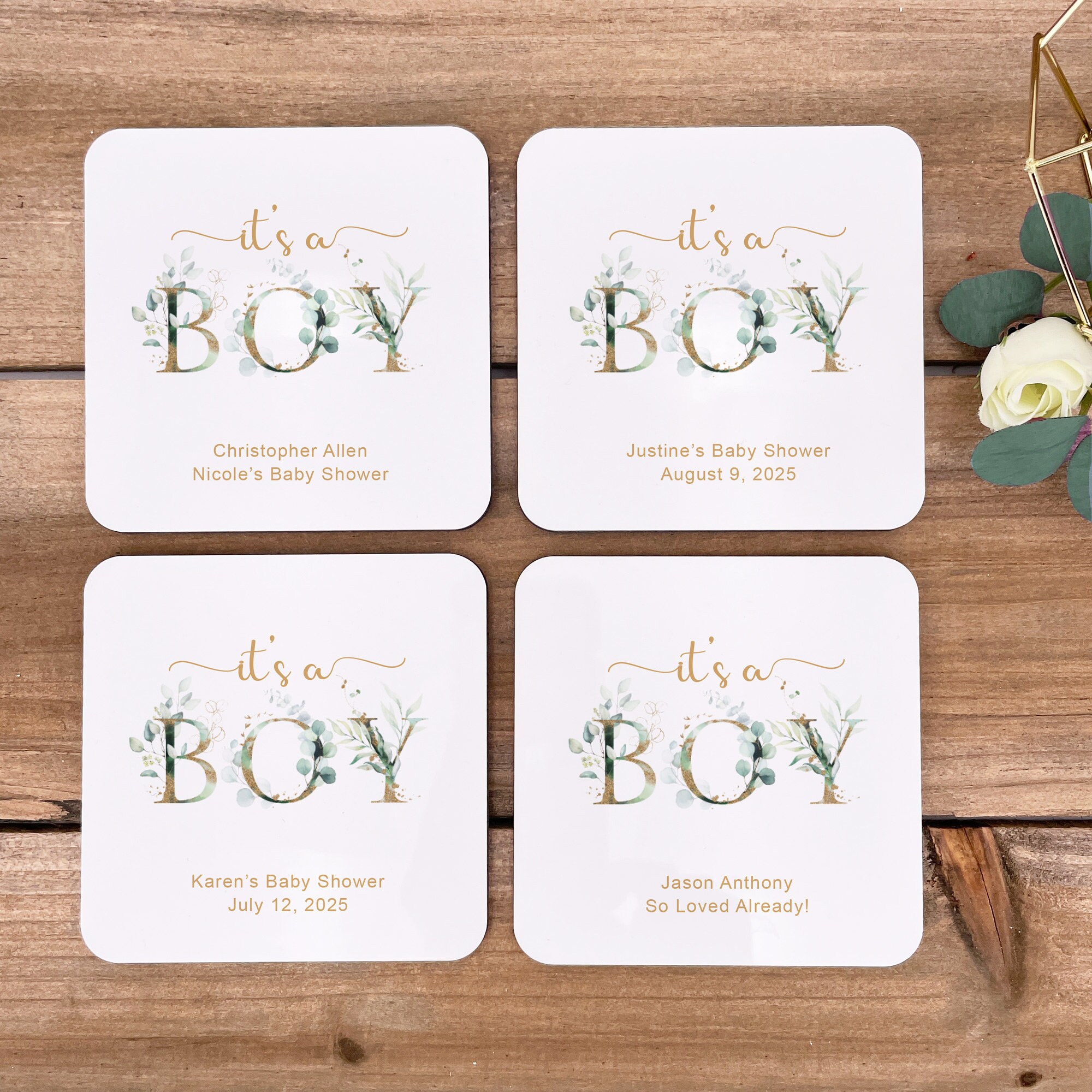 It's A Boy Baby Shower, Baby Shower Coaster Favors, Baby Shower Favors ...