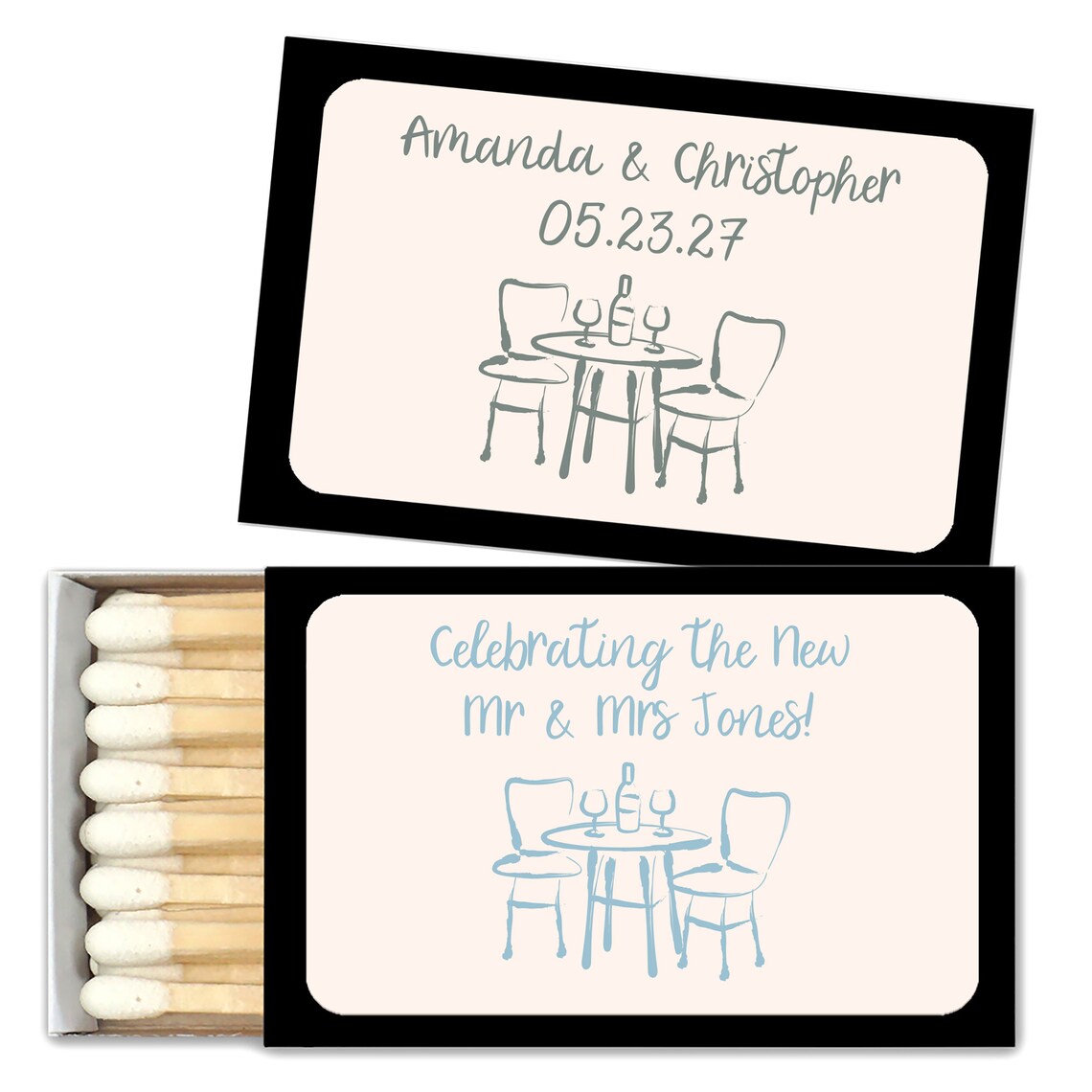Custom Match Boxes, Wedding Matches, Bridal Shower Favors, Party Favor ...