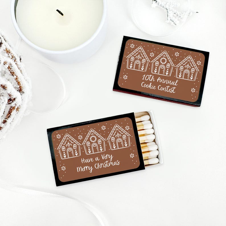 Personalized Christmas Matchboxes, Christmas Matches, Gingerbread ...