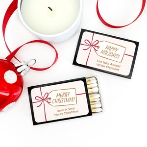 Coquette Christmas Bow Match Boxes, Personalized Christmas Matches ...