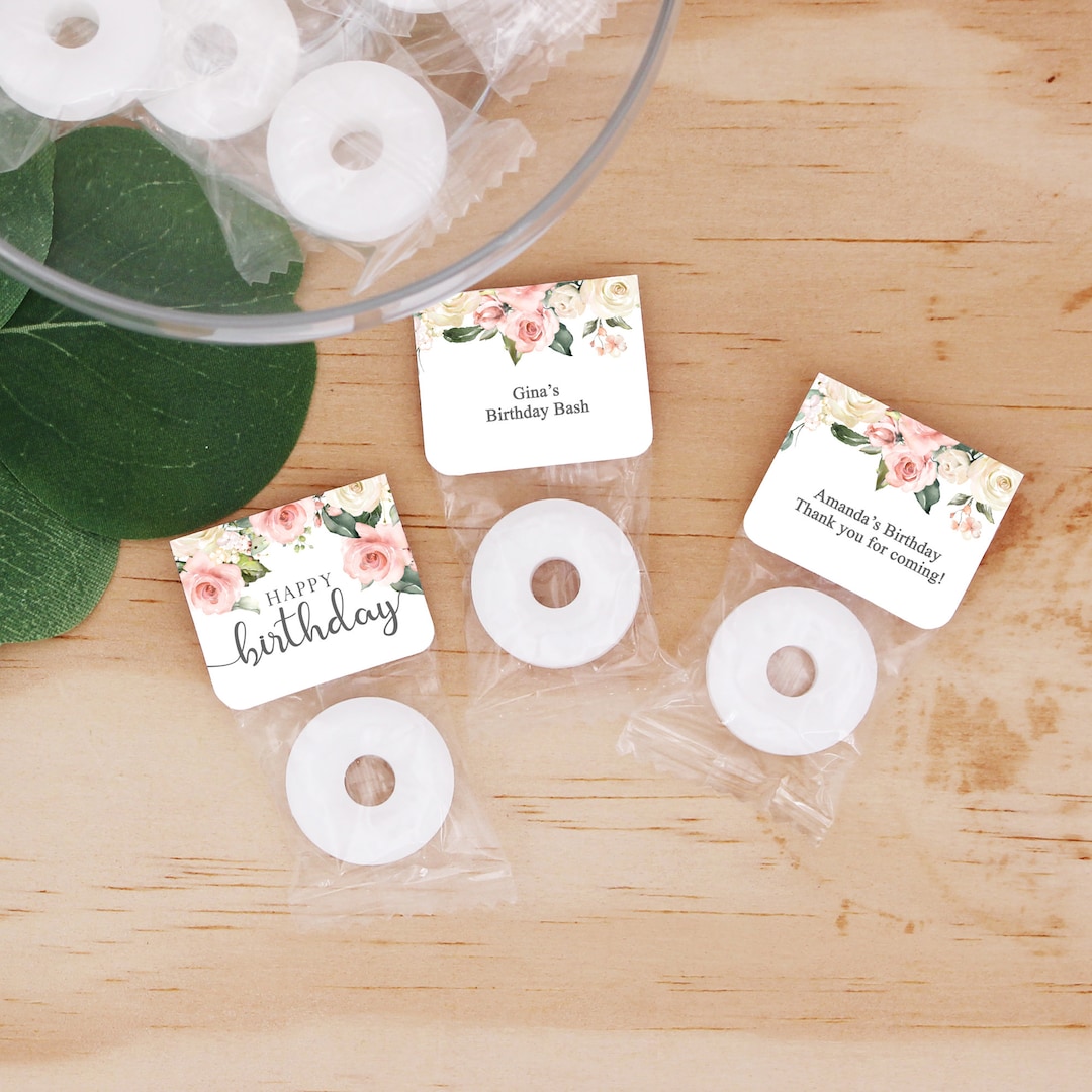 Birthday Party Favors, Floral Party Favor Mints, Mint Life Savers ...