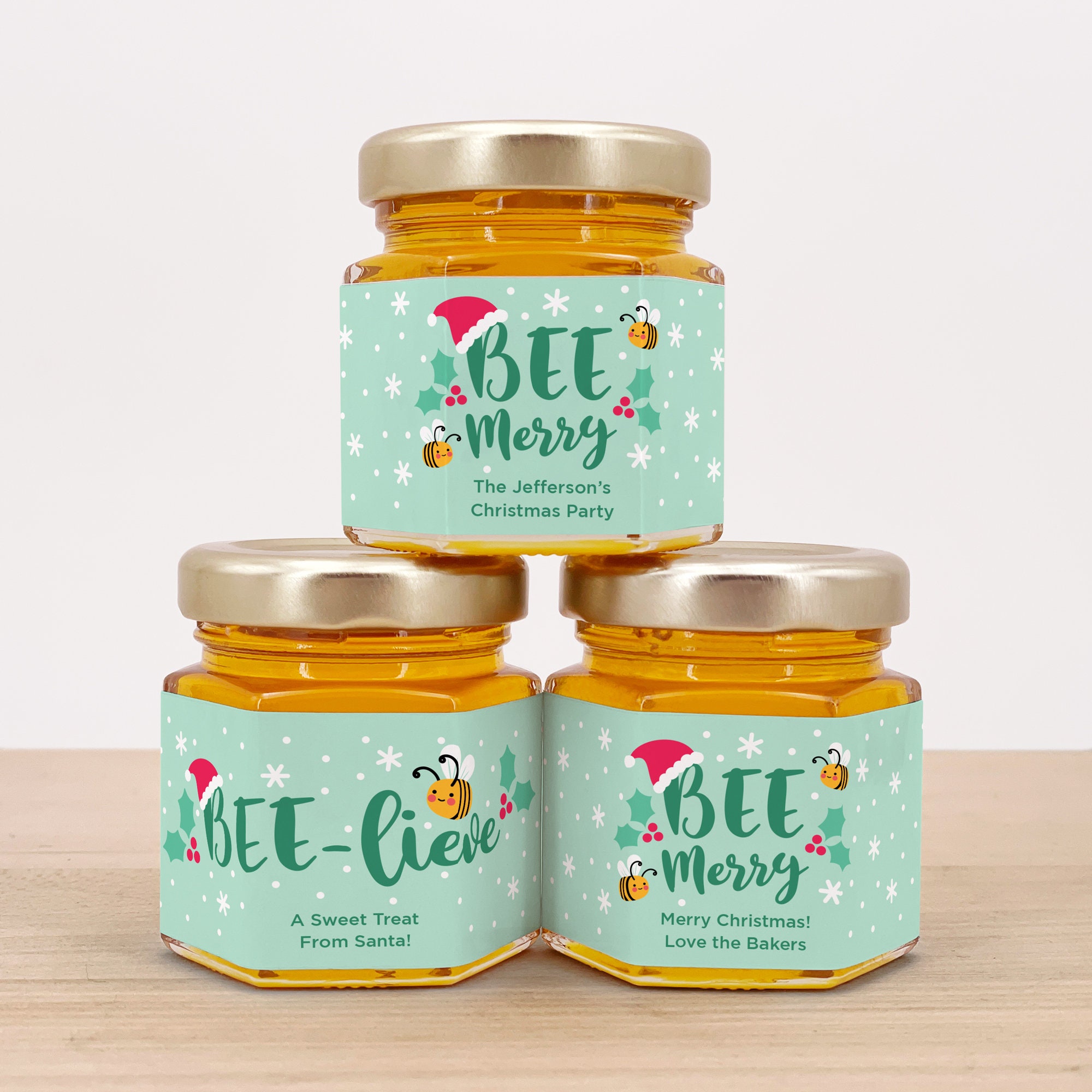 Bee Merry Honey Jar Favors Christmas Party Favors Holiday - Etsy