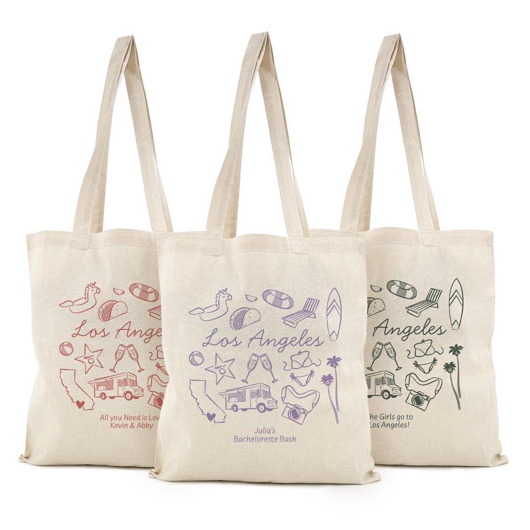 Los Angeles Bachelorette Totes: Custom Doodle Bach Bag, Last Fling ...