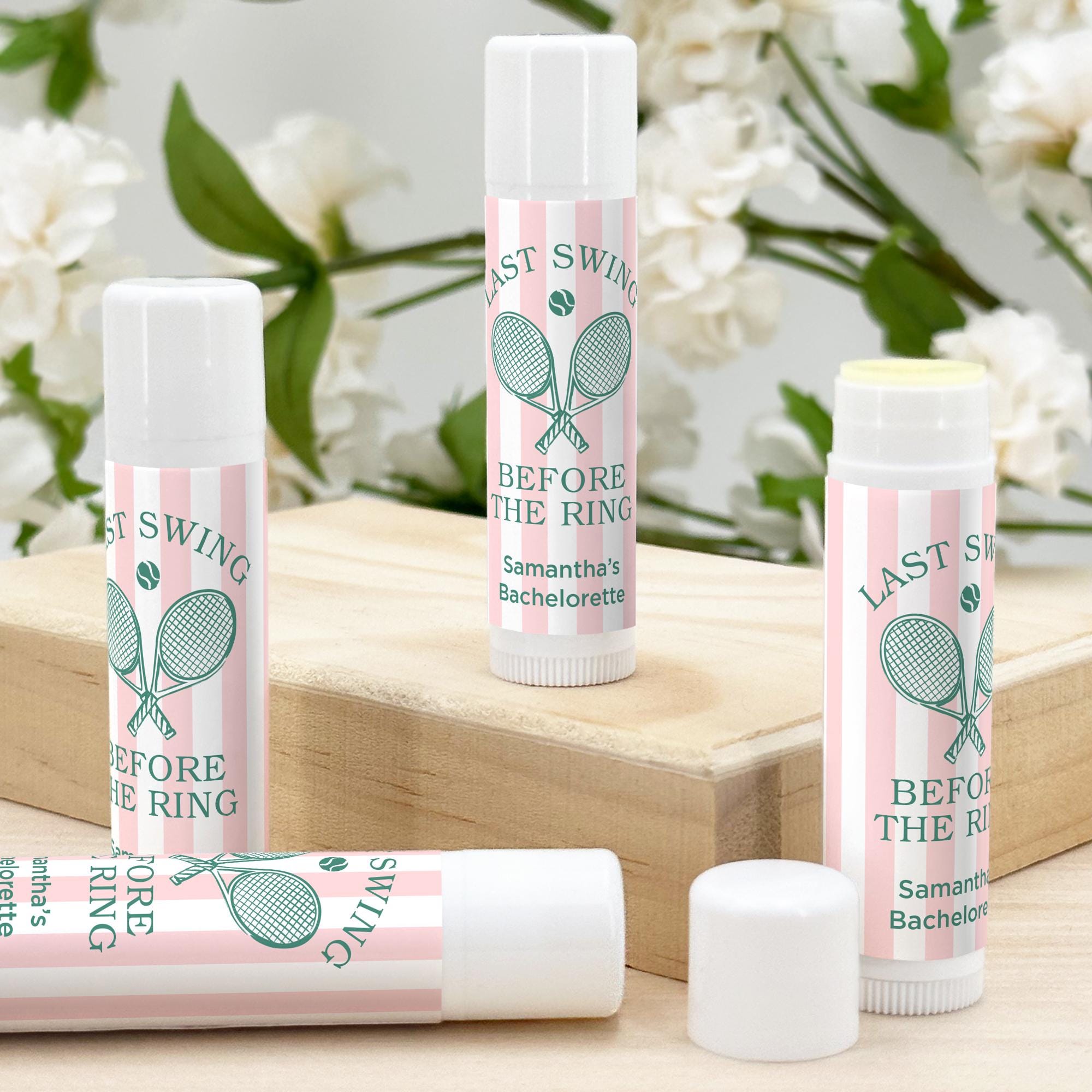 Tennis Wedding Favors, Tennis Themed Bridal Shower, Custom Lip Balm ...