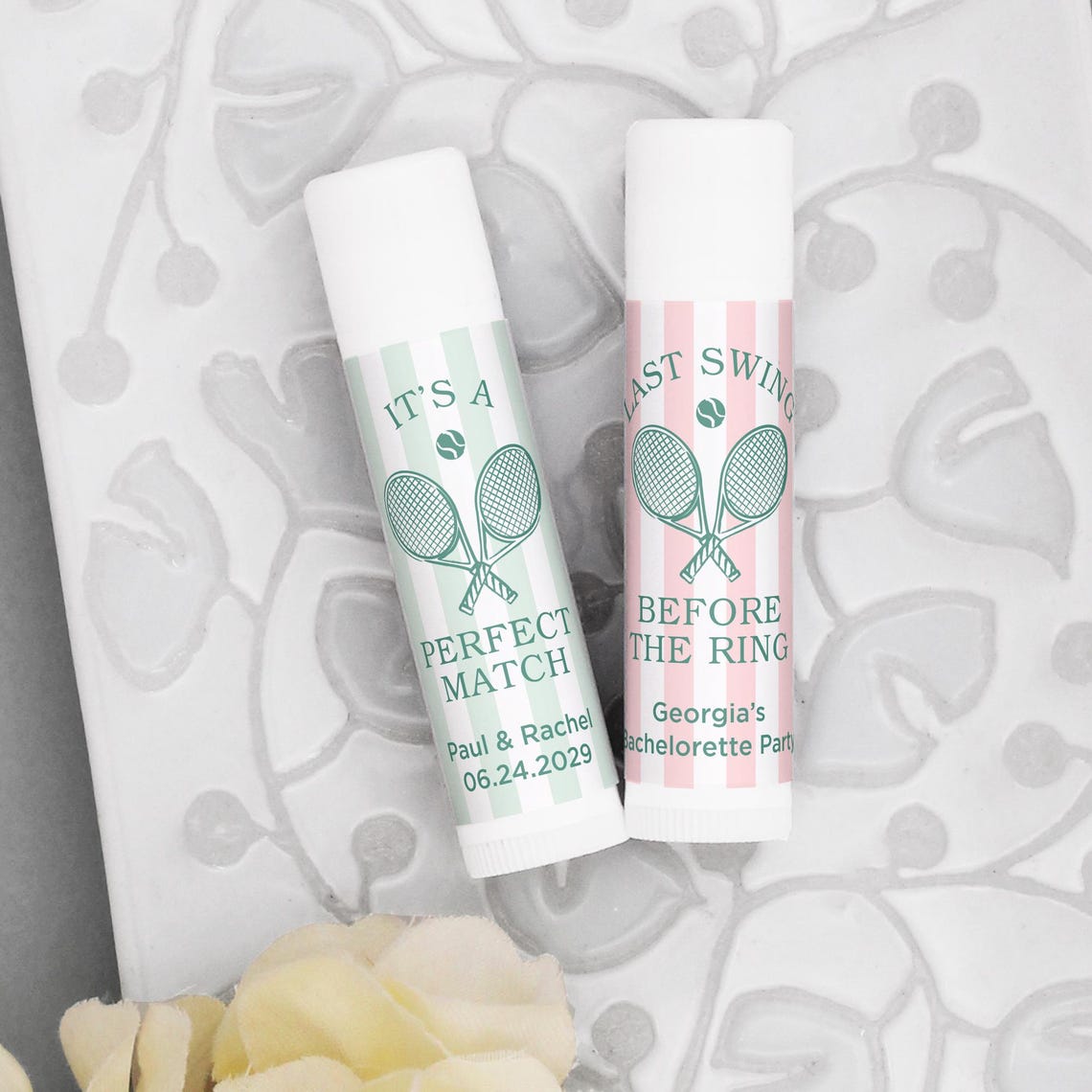 Tennis Wedding Favors, Tennis Themed Bridal Shower, Custom Lip Balm ...