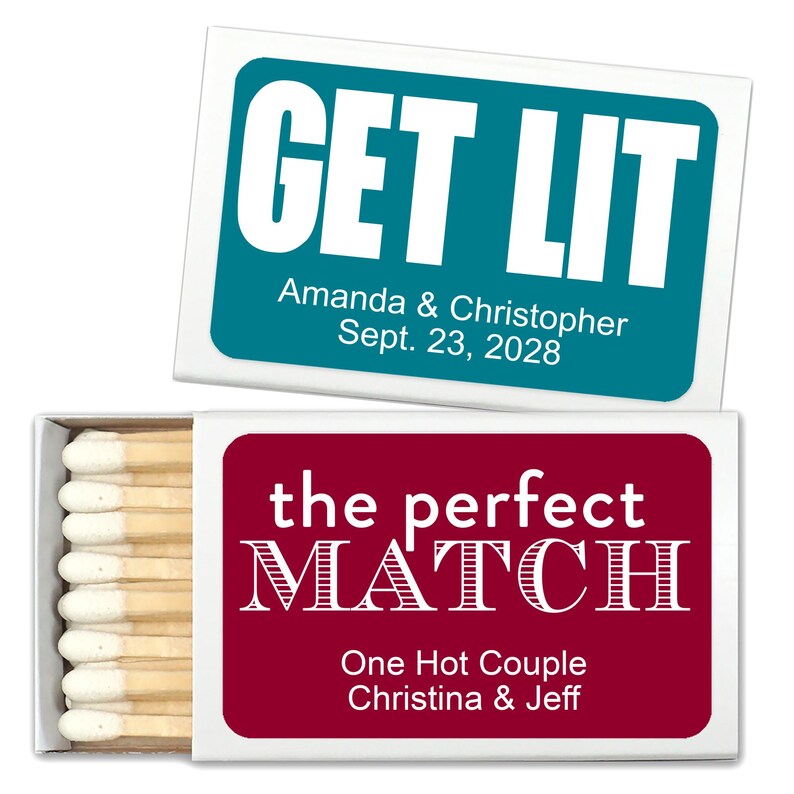 Wedding Favor Matches, "perfect Match" Personalized Matches ...