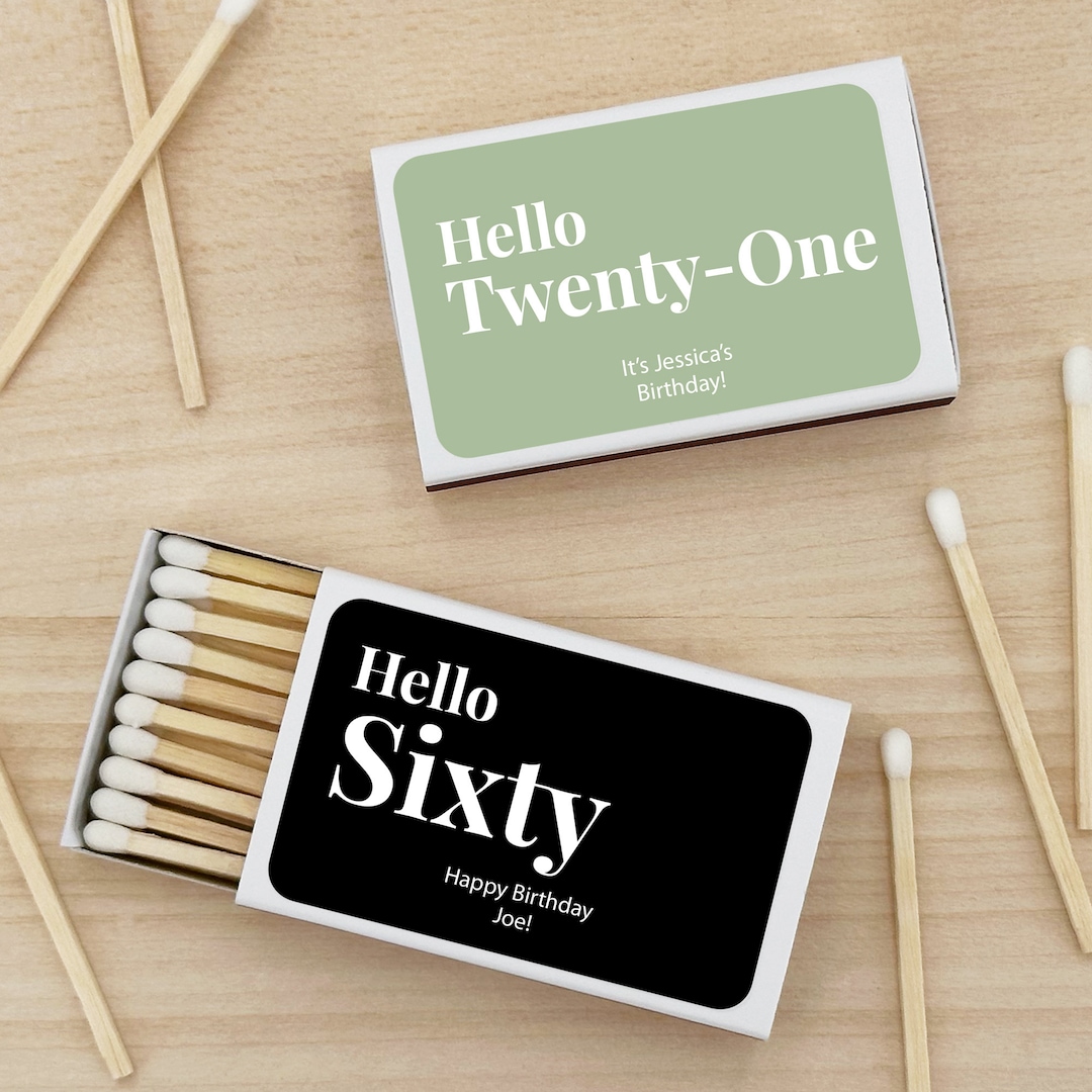 Birthday Party Favor Matches, Birthday Favors, Personalized Matchboxes ...
