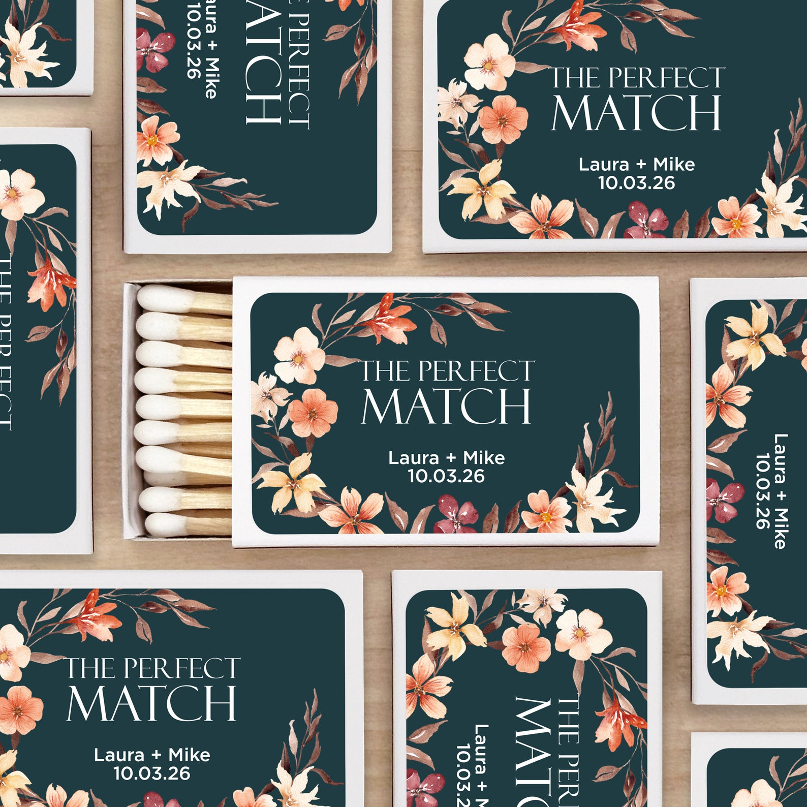 Falling in Love Wedding Favor Matches, "the Perfect Match" Personalized ...