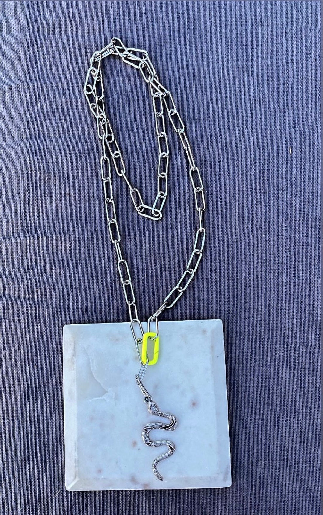 Stainless Steel Paper Clip Wrap Chain With Pendant - Etsy