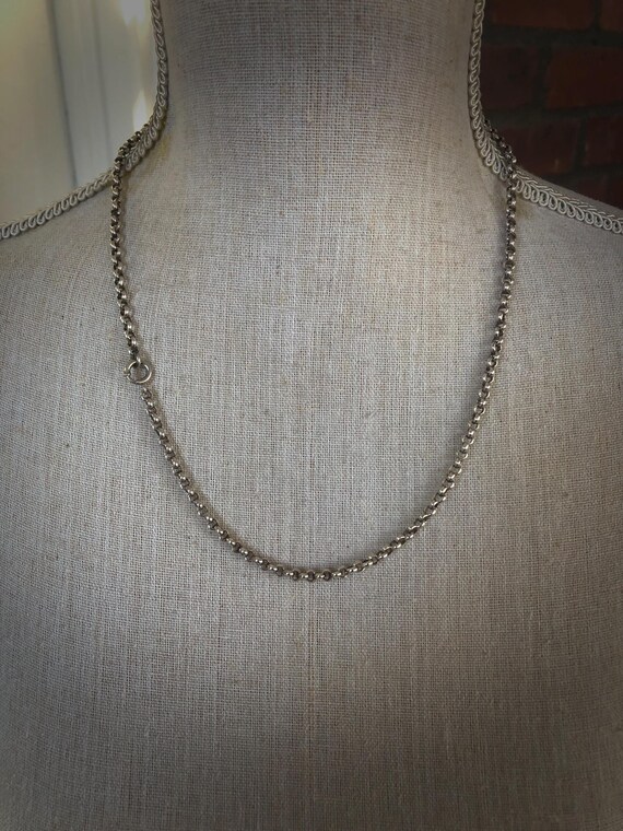 Antique Sterling 21" Heavy 4mm BELCHER CHAIN Necklace… - Gem