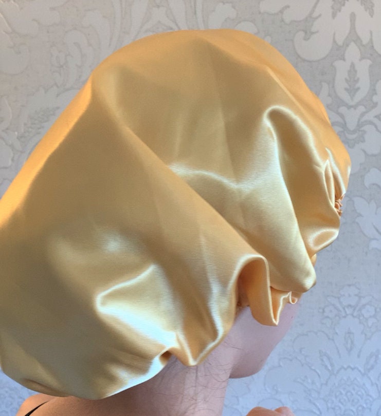 Gold Shower Cap Waterproof Shower Cap Satin Bath Cap Shower - Etsy UK