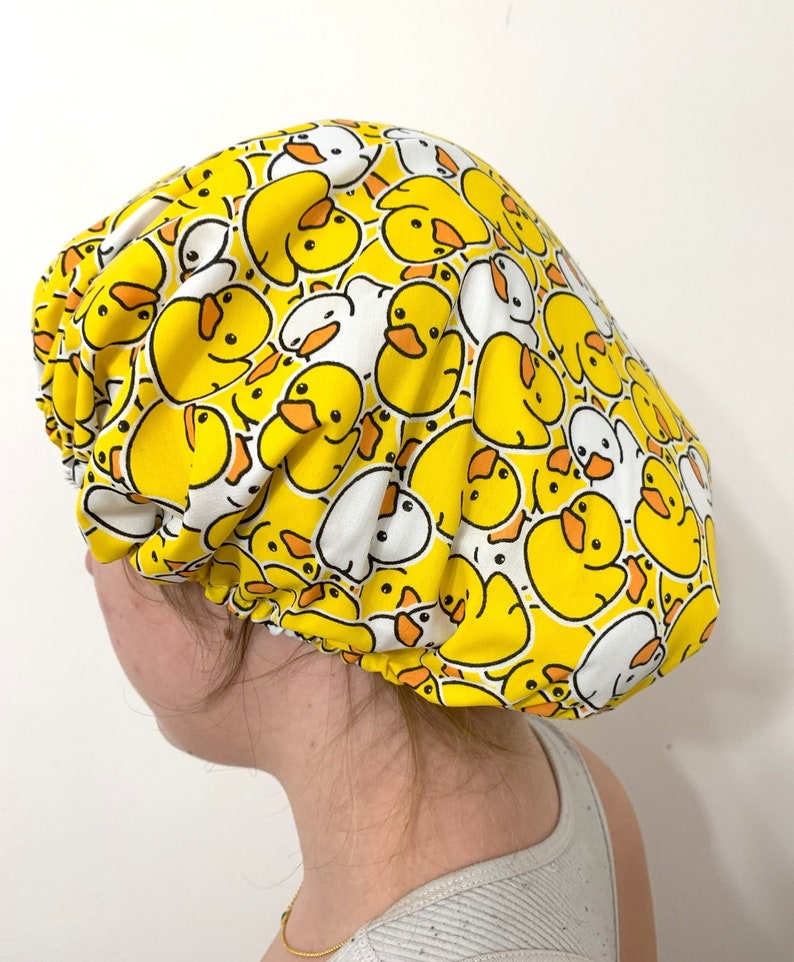 Rubber Ducky Shower Cap: Waterproof Cotton Bath Cap, Yellow, Fun Unisex ...