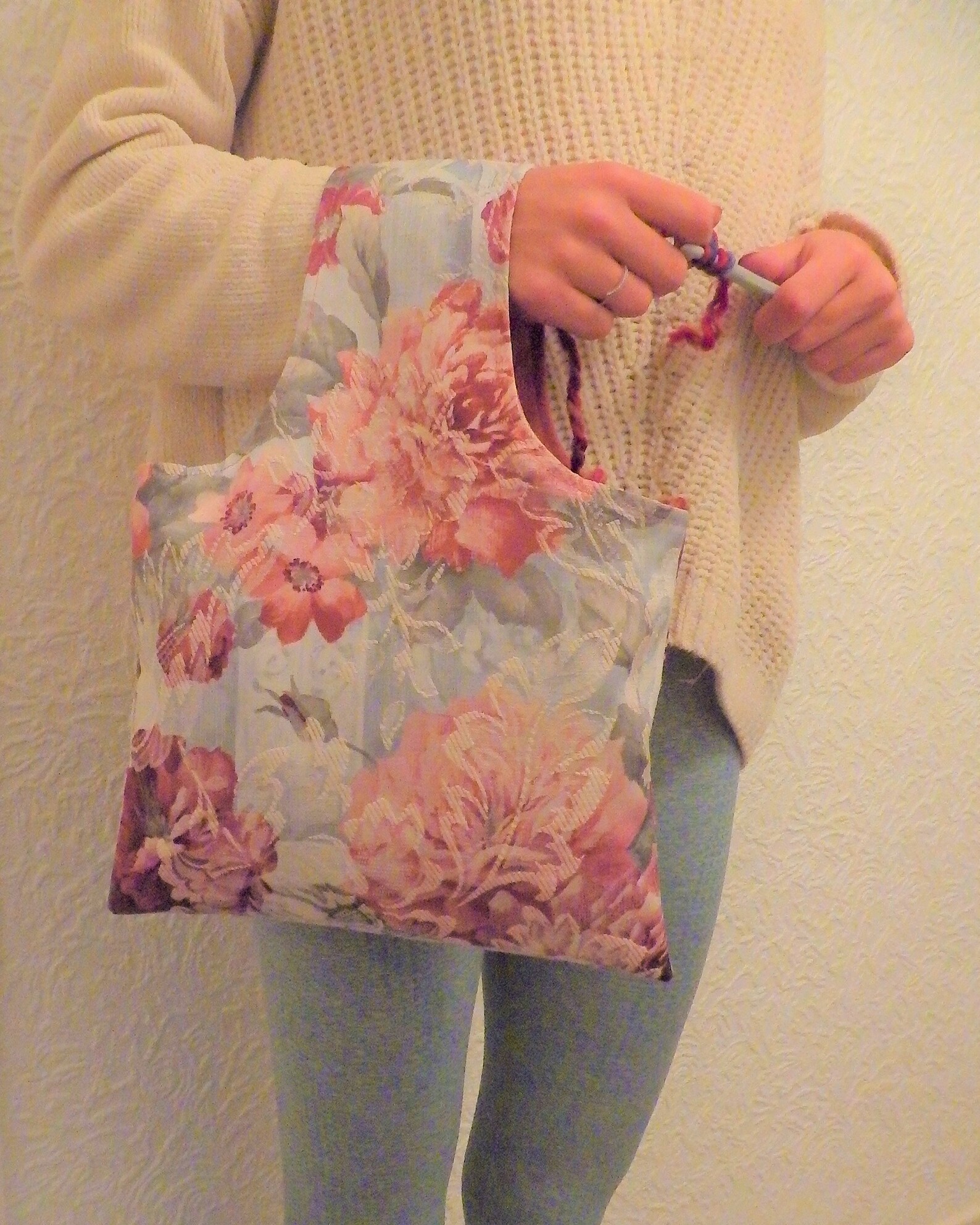 Project Bag Large Wristlet Bag Knitting Supply Bag Crochet - Etsy