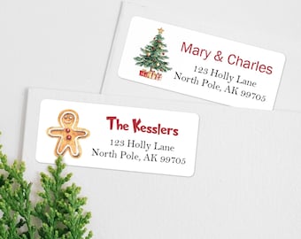 Personalized Holiday Address Labels Christmas Card Address Label Custom ...