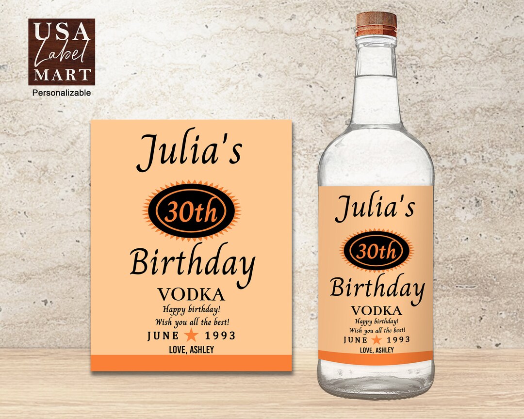 Custom Titos Vodka Label 30th Birthday Gift Customized Label for ...