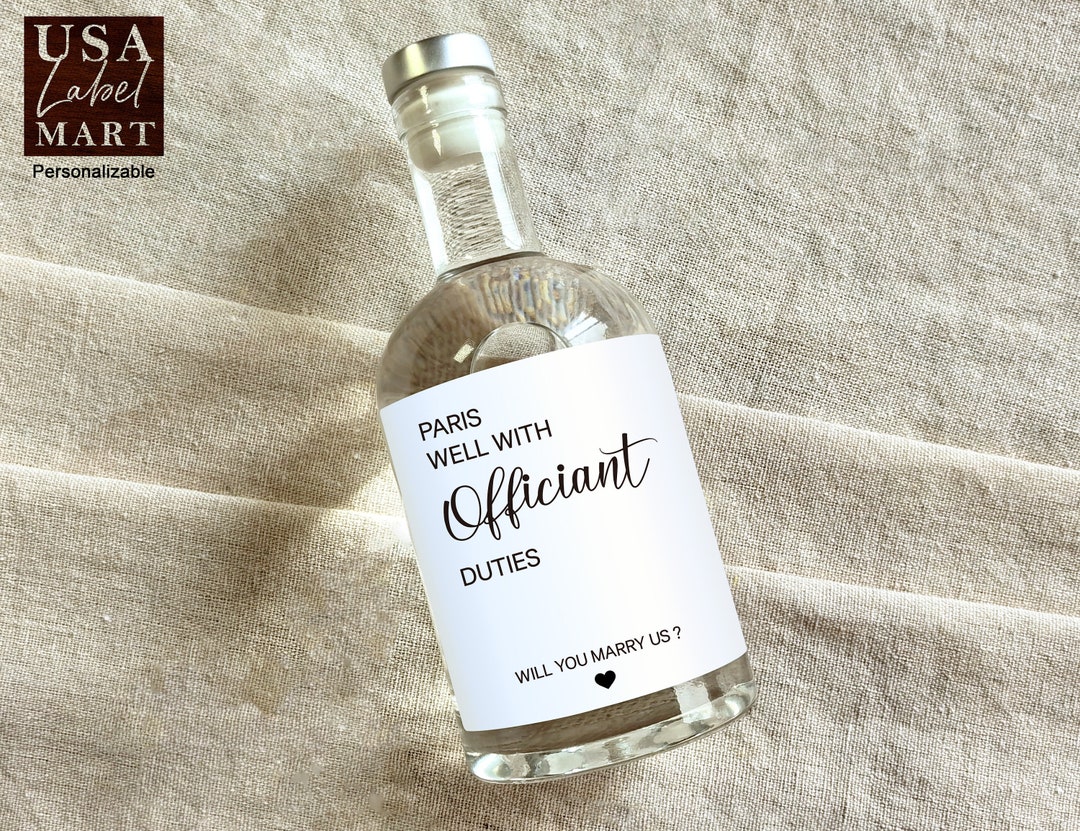 Officiant Proposal Label/will You Marry Us Wine Label/officiant Gift ...