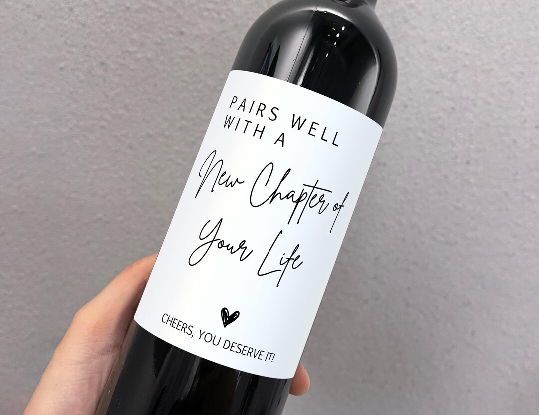 New Chapter Gift, Fresh Start, Wine Label, Gift for Her, Gift for Him ...