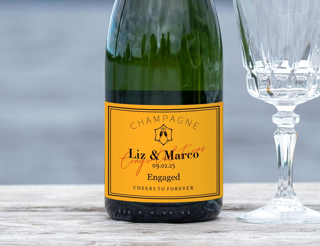 Custom Champagne Labels, Engagement Gift, Veuve Bachelorette Champagne ...