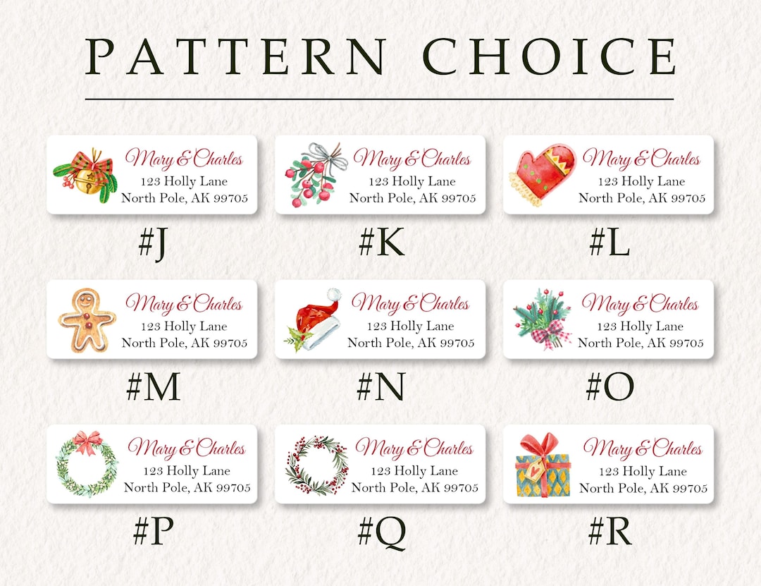 Holiday Address Labels/christmas Return Address Sticker/holiday Mailing ...