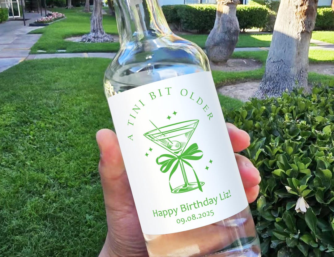A Tini Bit Older Birthday Shot Labels/martini Birthday Favors/30th ...