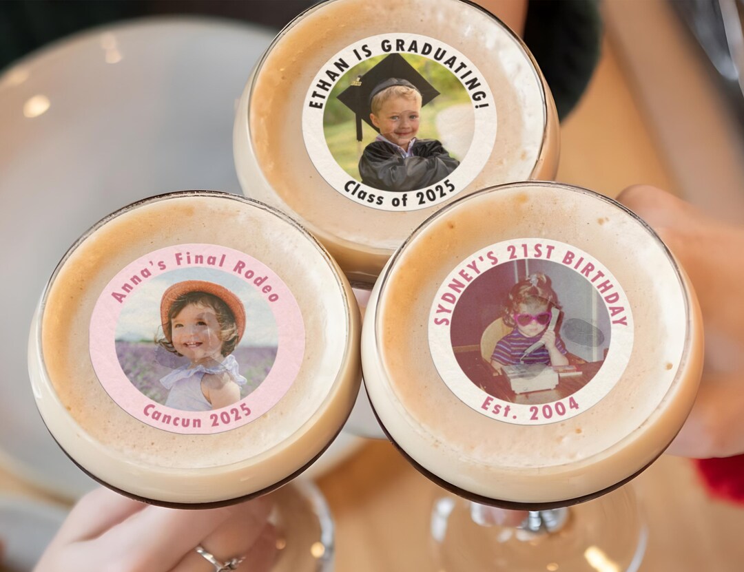 Edible Drink Toppers, Custom Drink Topper for Graduation, Birthday ...