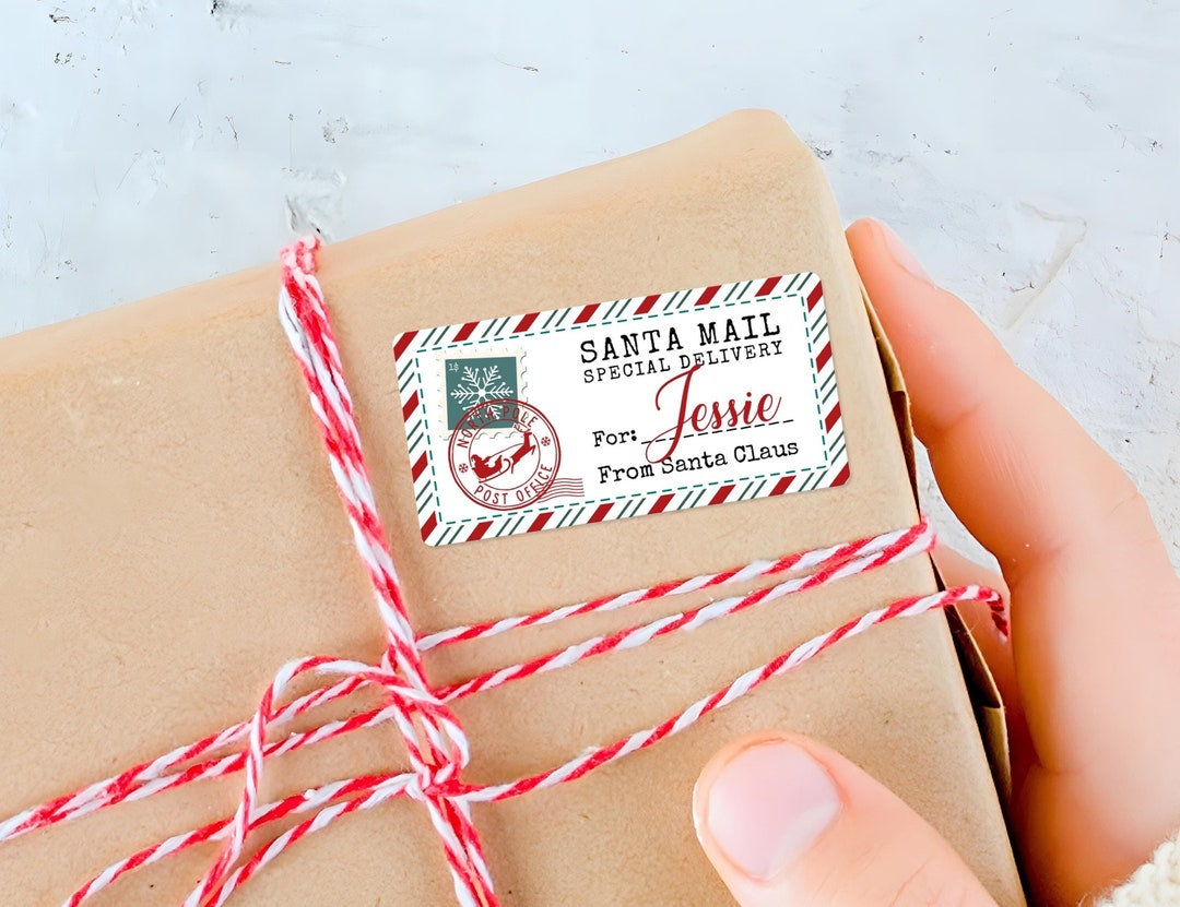 Personalized Labels From Santa Christmas Gift Tags Stickers ...