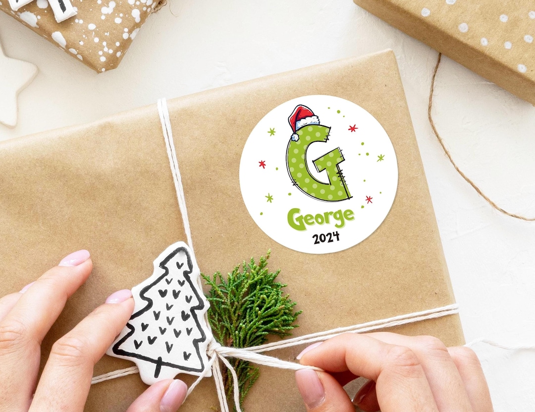 Name Christmas Stickers/personalized Christmas Gift Labels/grinch ...