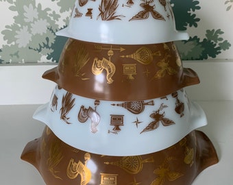 Pyrex Early American Cinderella Bowls Set of 4 - Etsy