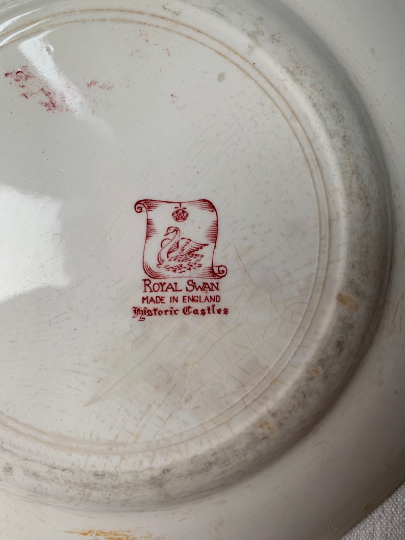 Windsor Castle Red Transferware Plate - Etsy